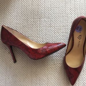 Katy Perry Collections | Shoes | New Katy Perry The Sissy Red Snakeskin ...